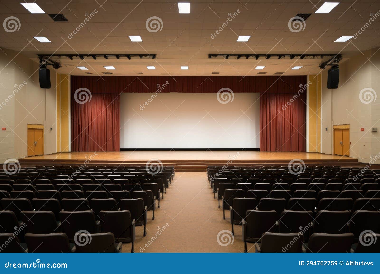 Broad View of an Empty Auditorium Stock Image - Image of performance ...