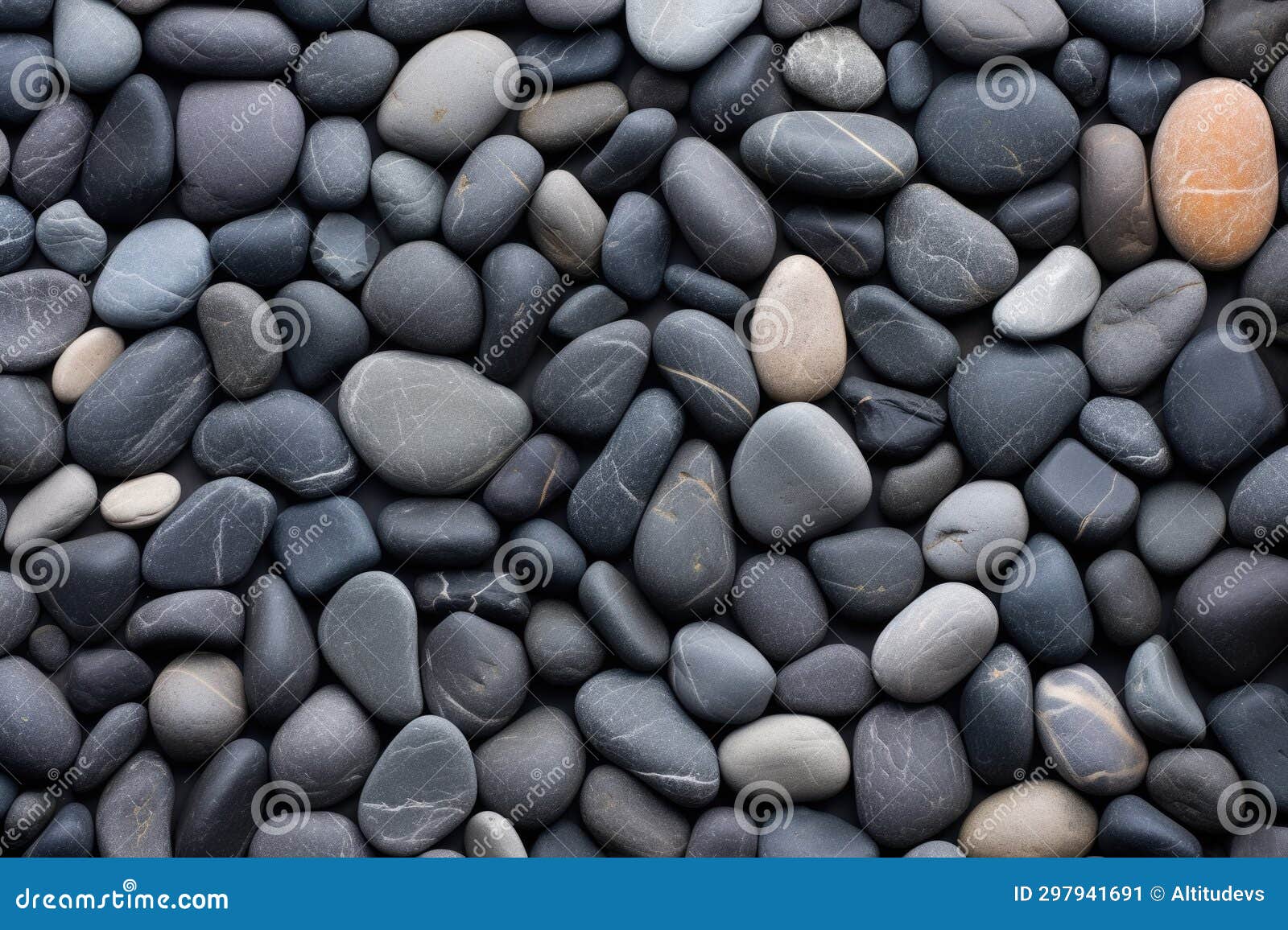 Broad View of Flat Slate Pebbles Creating a Smooth Texture Stock Image ...