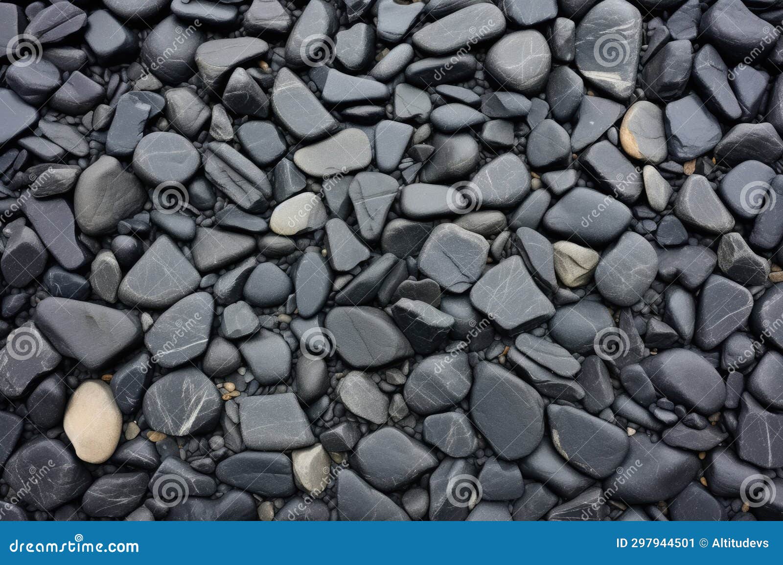 Broad View of Flat Slate Pebbles Creating a Smooth Texture Stock Image ...