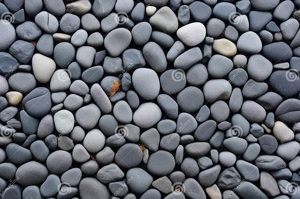 Broad View of Flat Slate Pebbles Creating a Smooth Texture Stock Image ...
