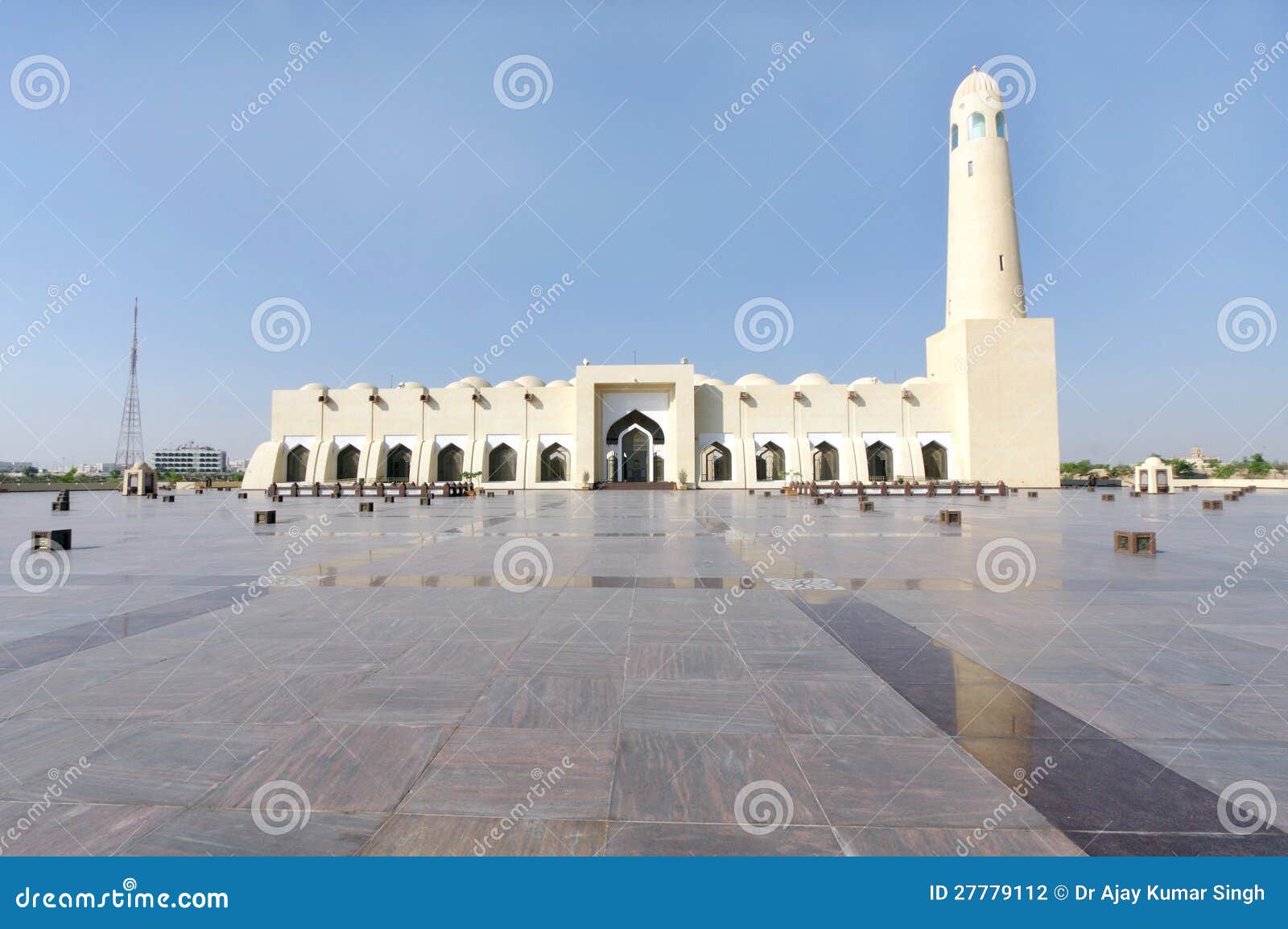 Broad View of Grand Mosque of Doha, Qatar Stock Photo - Image of ...