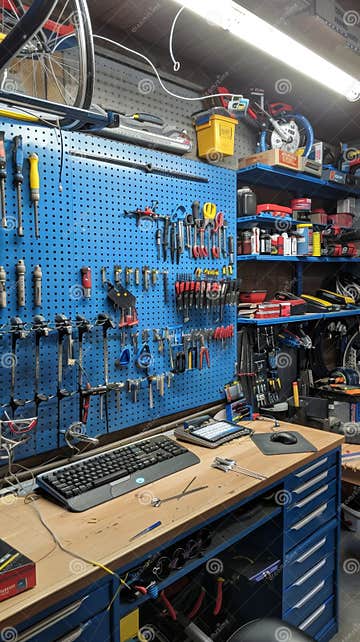 A Broad and Well-equipped Workshop Space with an Array of Tools Hung on ...
