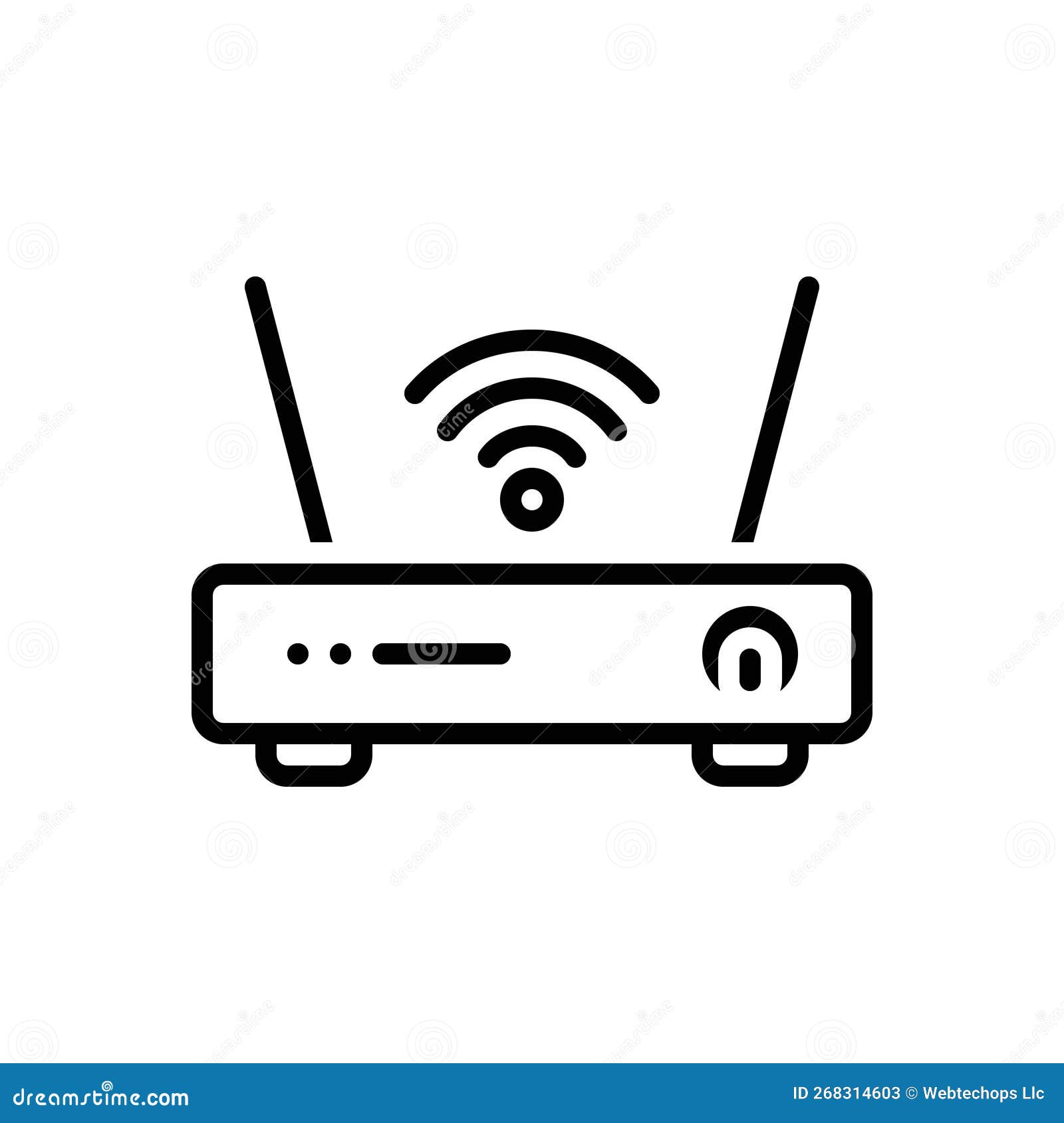 Black Line Icon for Broadband, Modem and Router Stock Vector ...