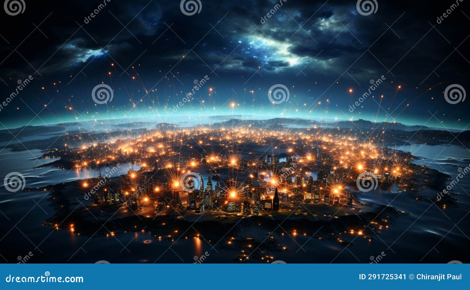 Broadband Internet System Planet 3d Render Stock Illustration ...