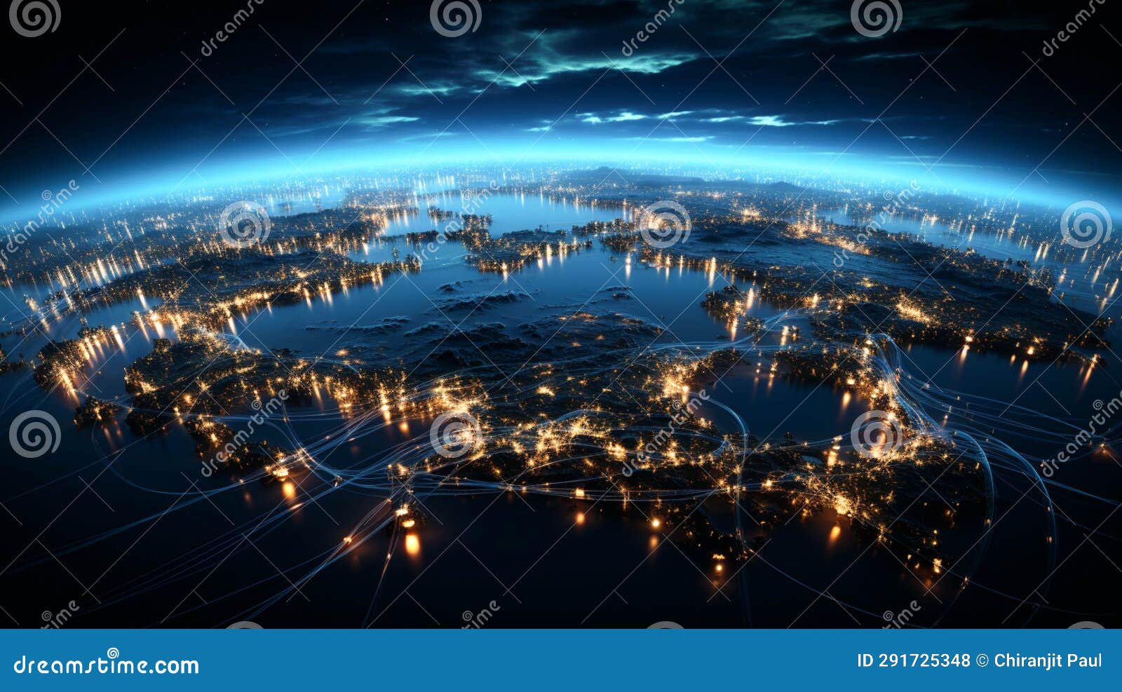 Broadband Internet System Planet 3d Render Stock Illustration ...