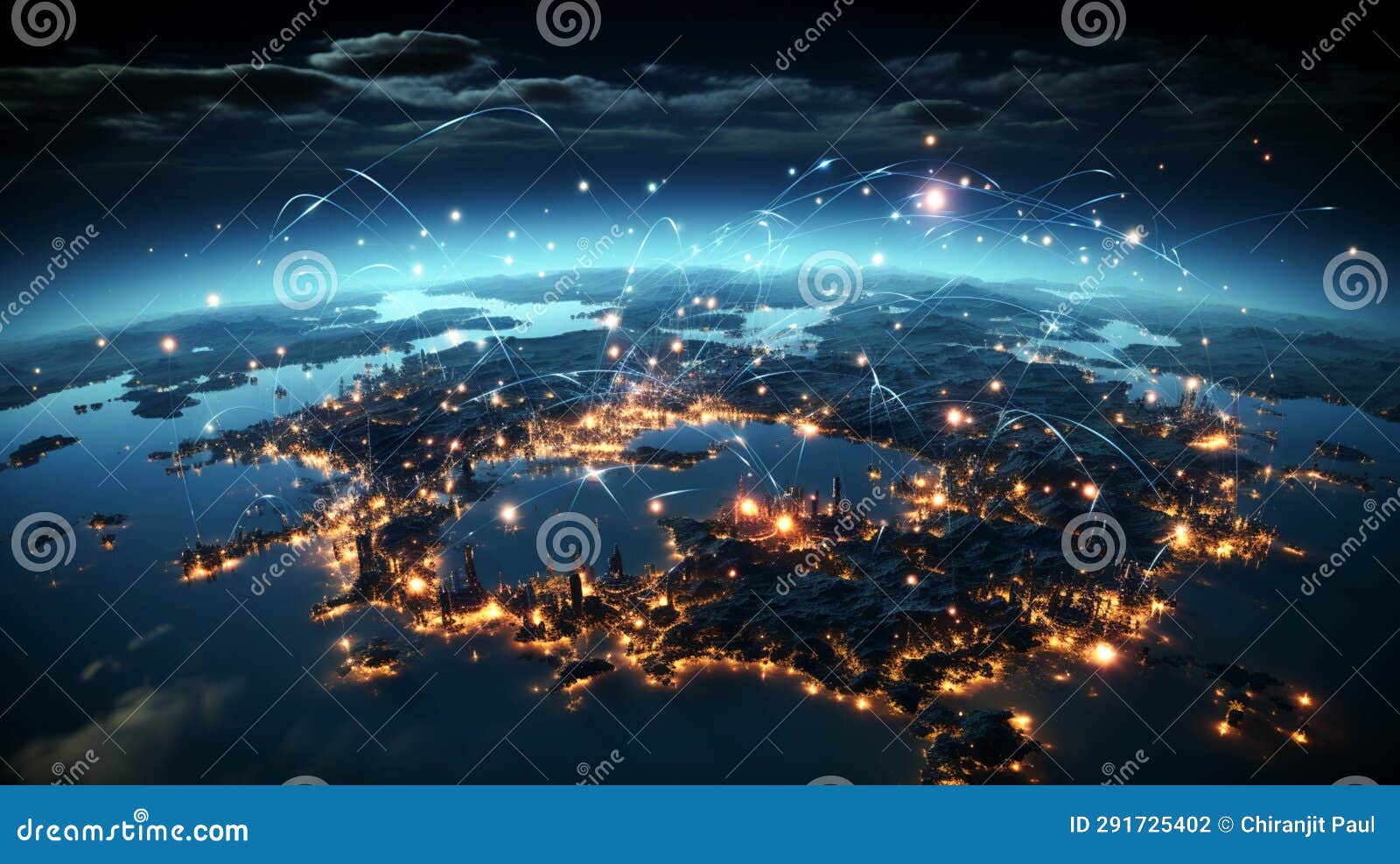 Broadband Internet System Planet 3d Render Stock Illustration ...