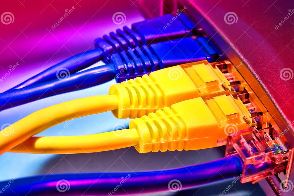 Broadband Router Ethernet Computer Network Cables Stock Photo - Image ...