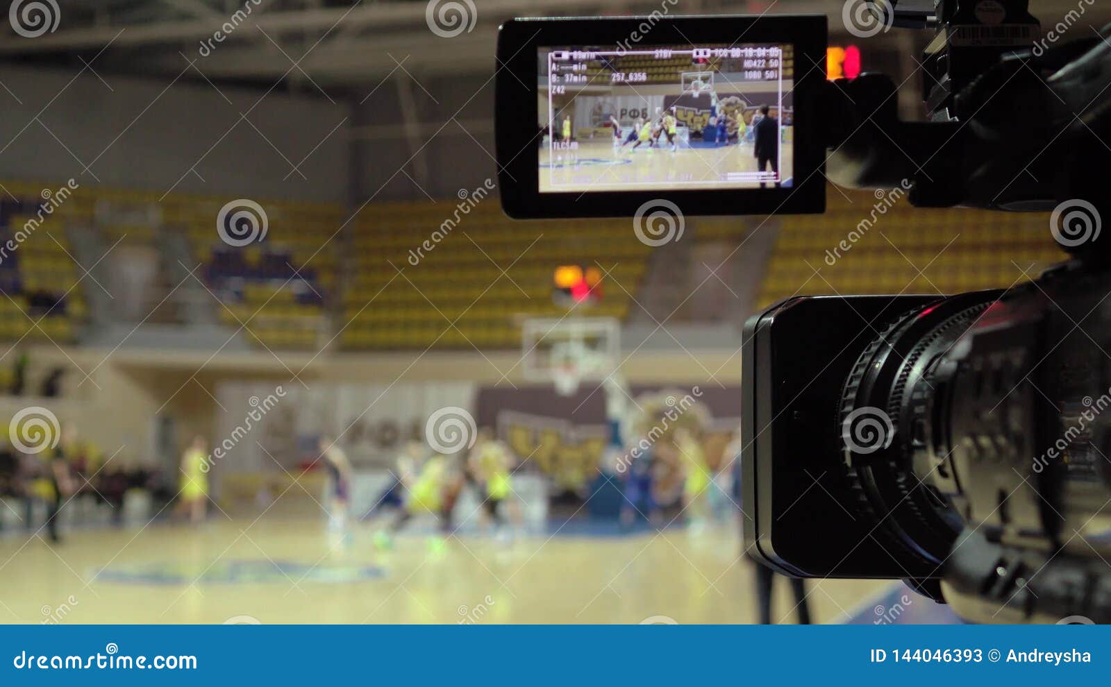 Broadcast basketball. stock video. Video of people, camera - 144046393