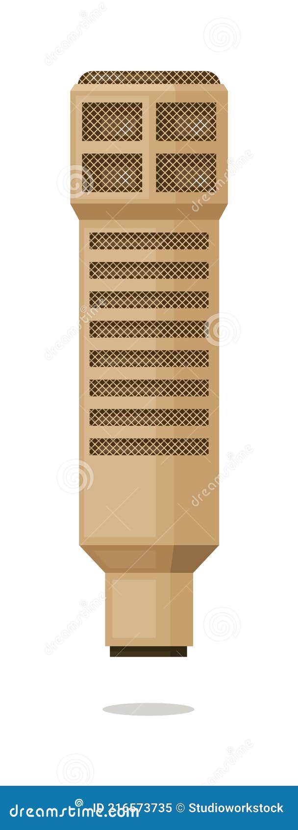 Broadcast Dynamic Microphone Equipment Isolated Stock Vector ...