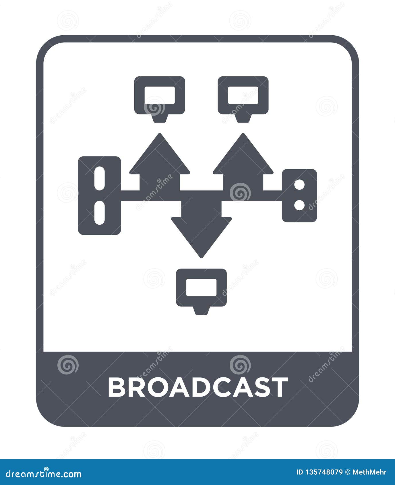Broadcast Icon in Trendy Design Style. Broadcast Icon Isolated on White ...