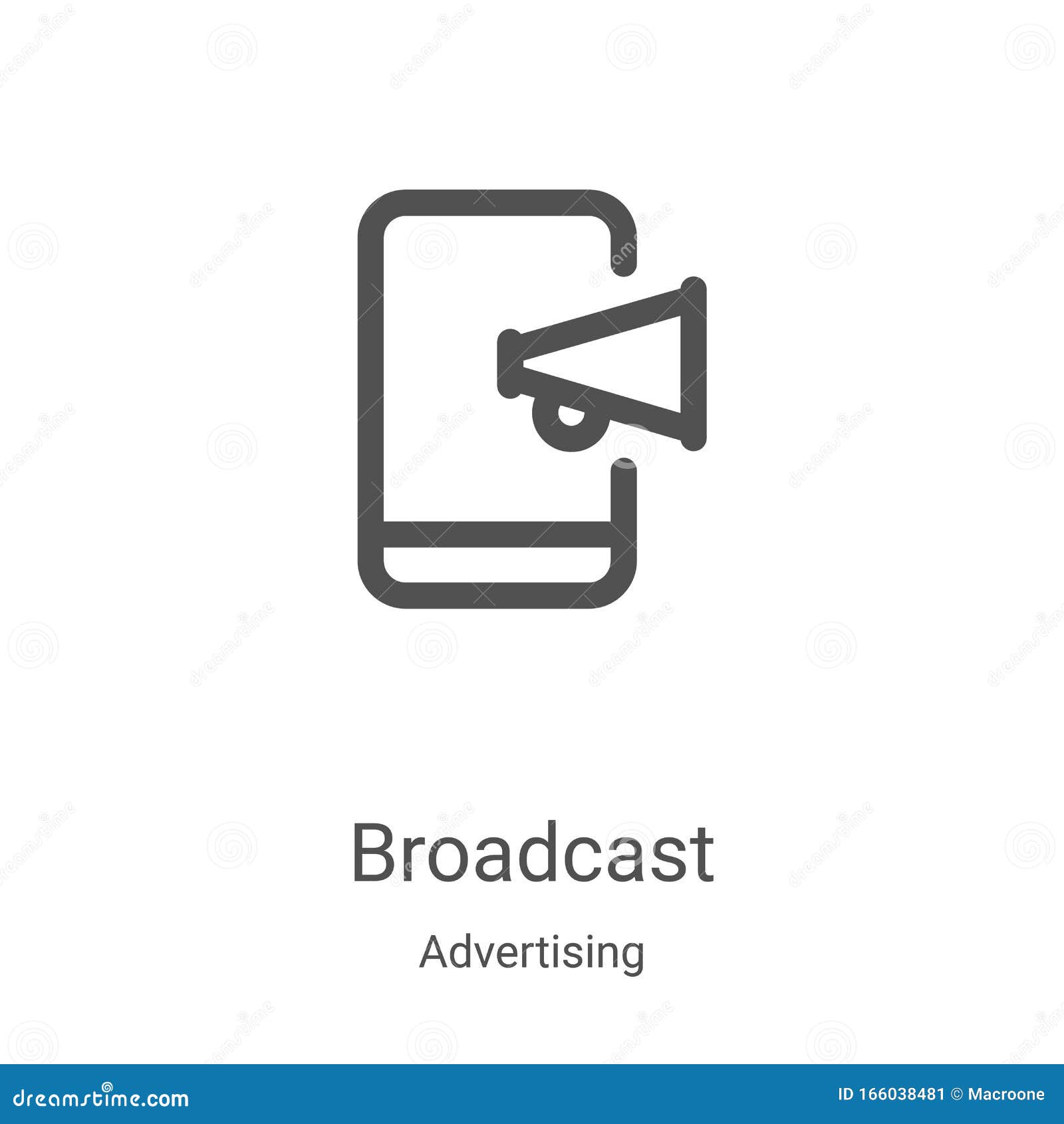 Broadcast Icon Vector from Advertising Collection. Thin Line Broadcast ...