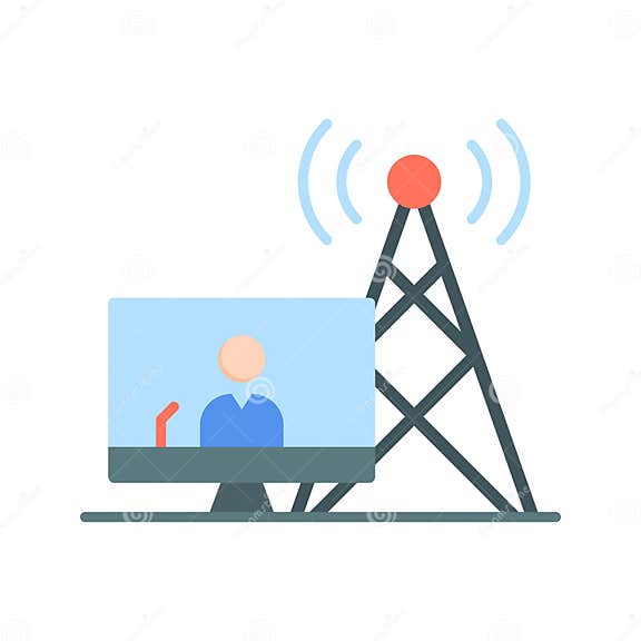 Broadcast Icon Vector Image. Stock Vector - Illustration of telecast ...