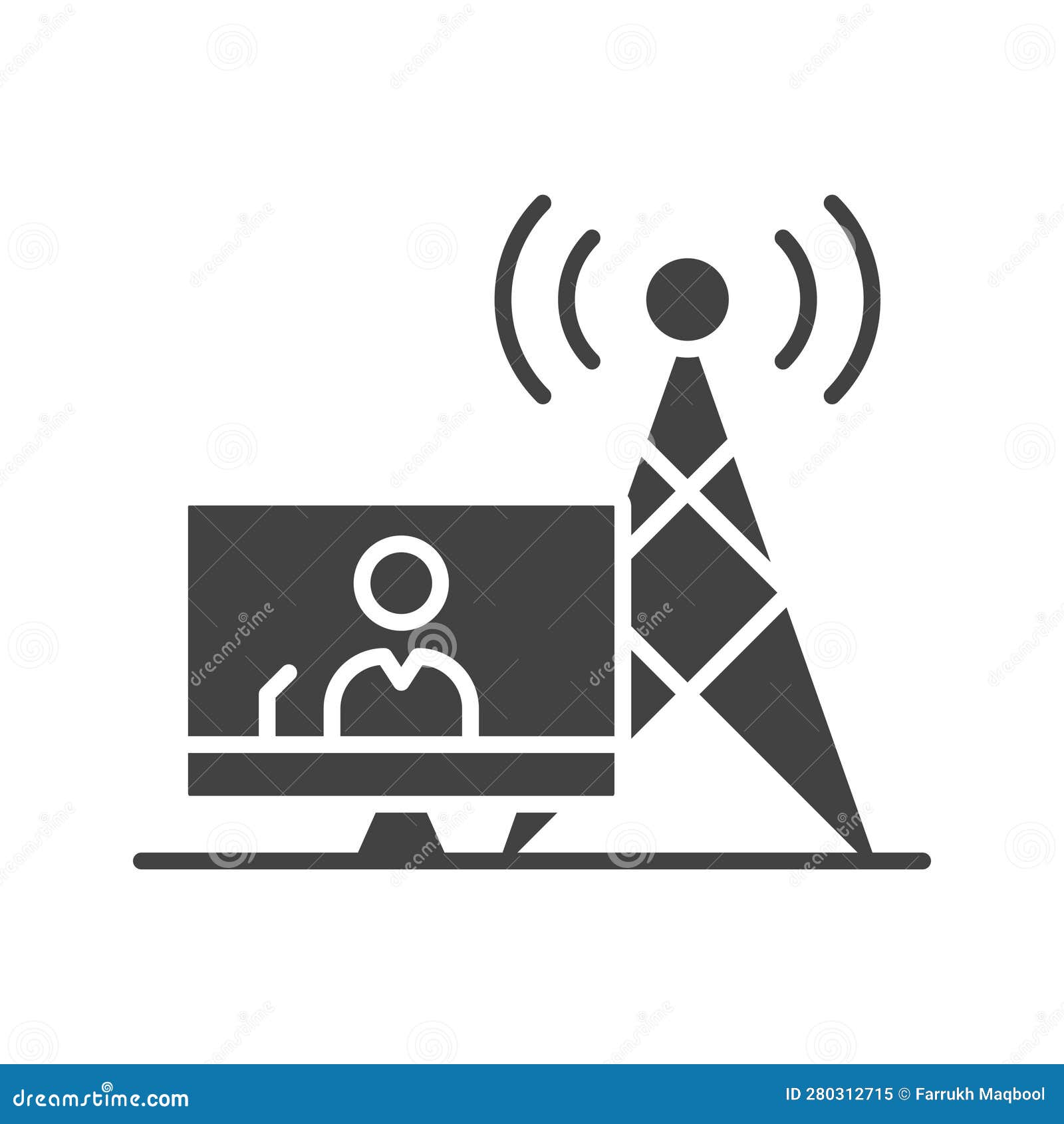 Broadcast icon image. stock illustration. Illustration of icon - 280312715