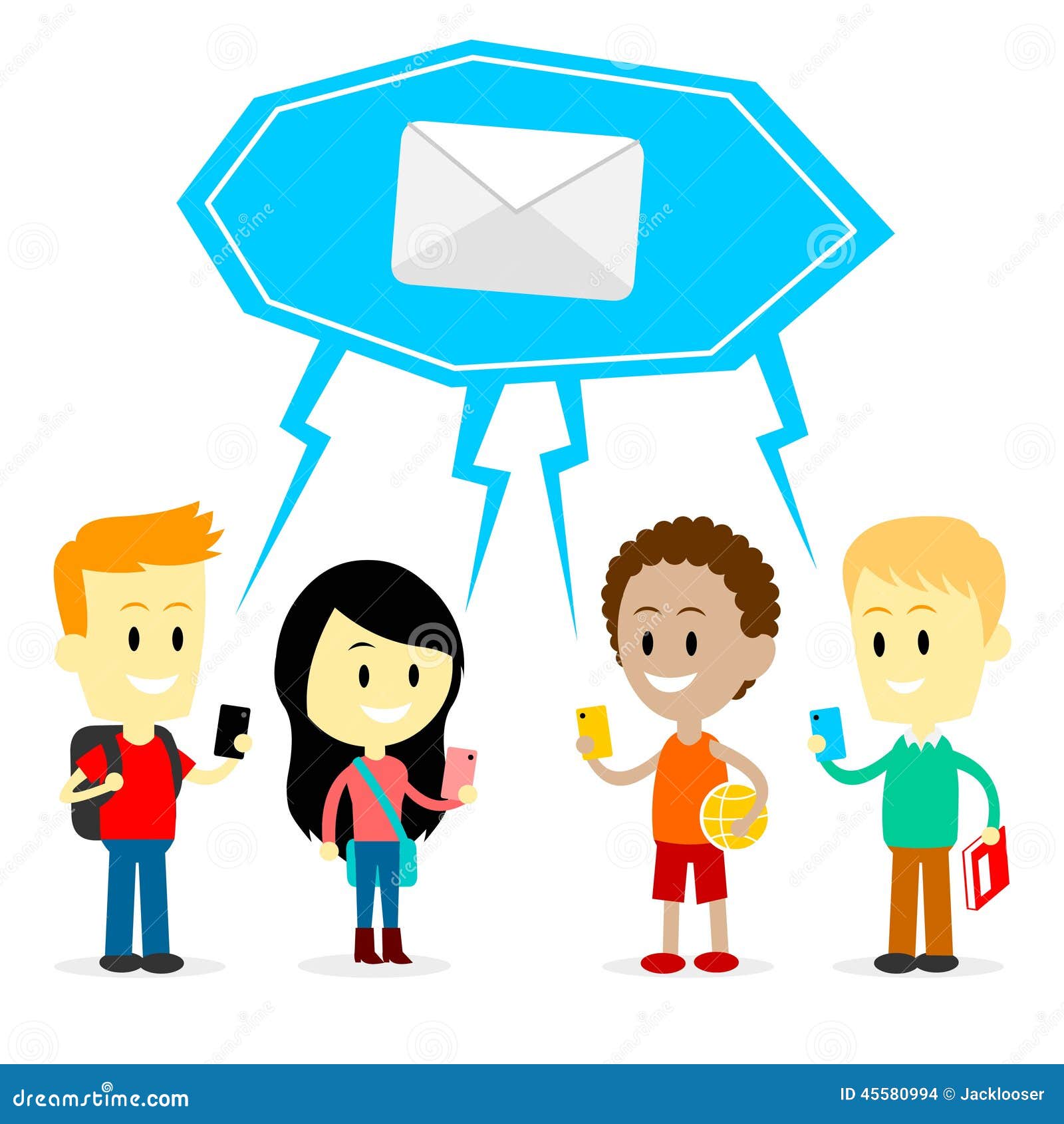 Cell Phone Cartoon In School