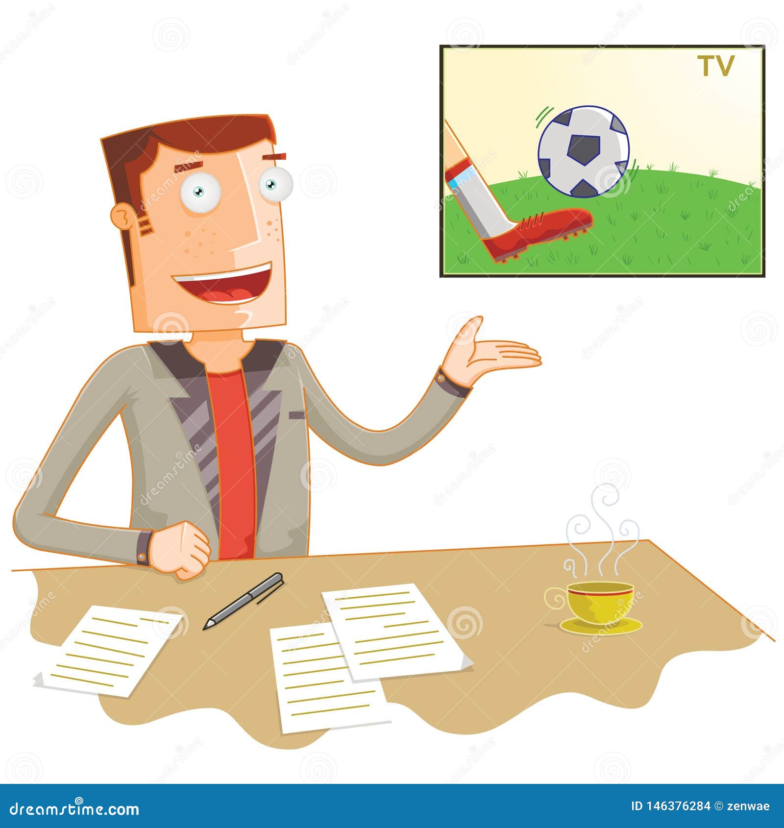 Broadcast News Soccer Presenter Stock Vector - Illustration of news ...