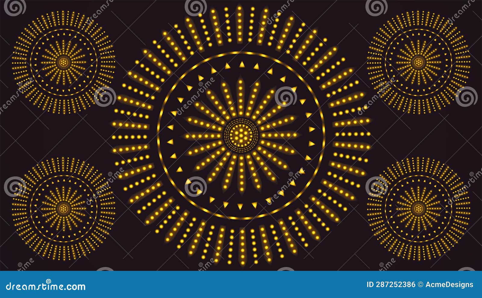 Broadcast Spinning Hi-Tech Blinking Illuminated Patterns, Golden ...