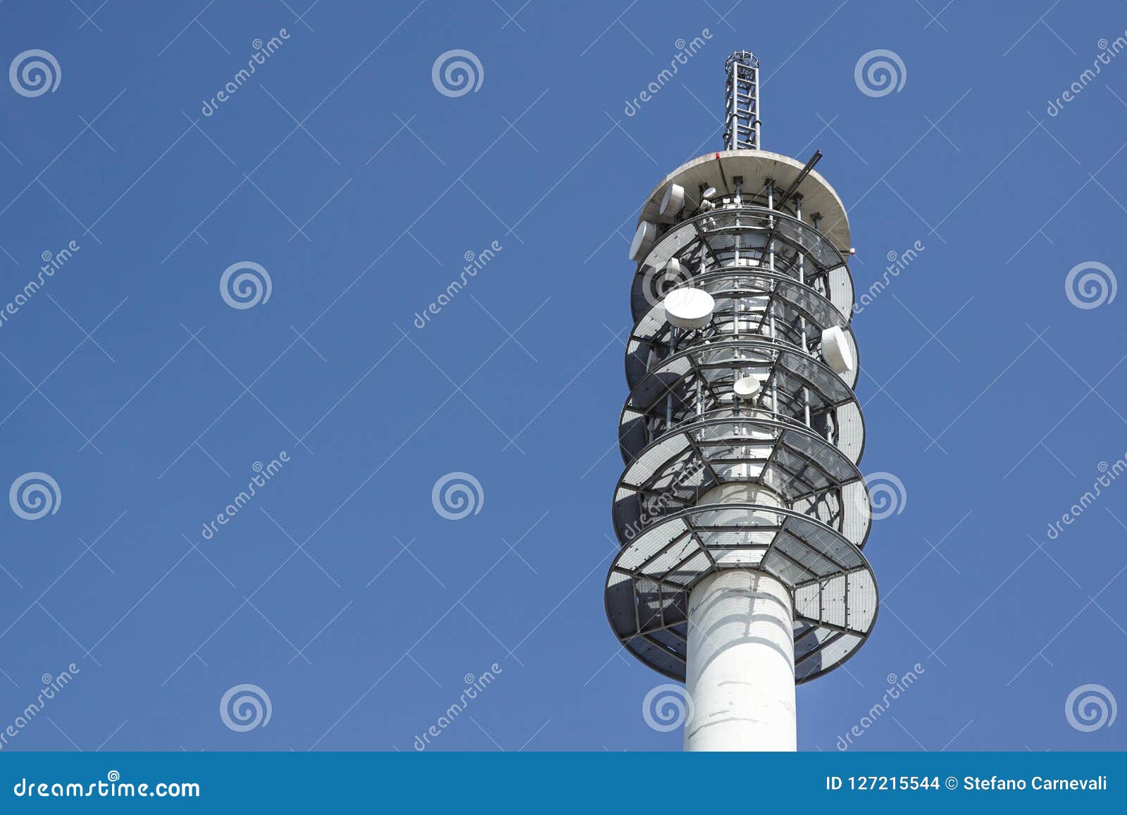 Broadcast Tower on Building .Antenna and System for Comunication Stock ...