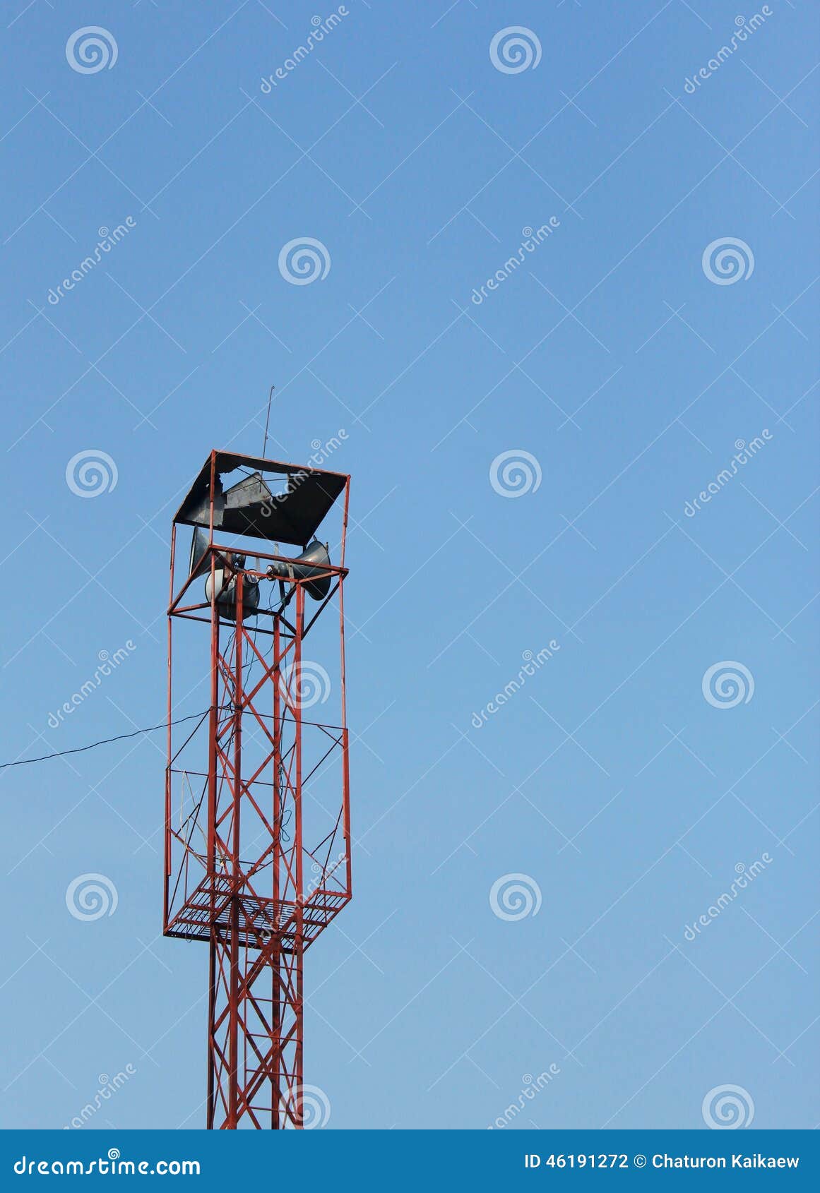Broadcast Tower and Clear Blue Sky Stock Photo - Image of clear, sound ...