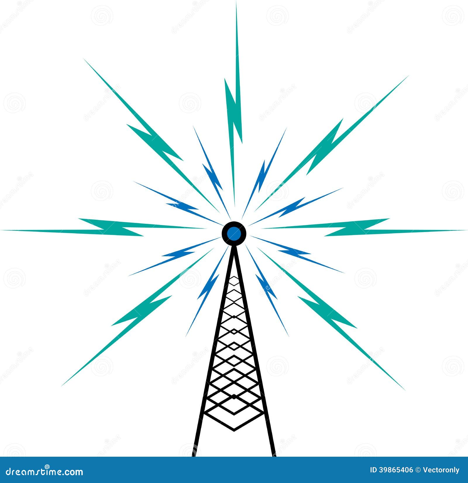 Broadcast tower stock vector. Illustration of service - 39865406
