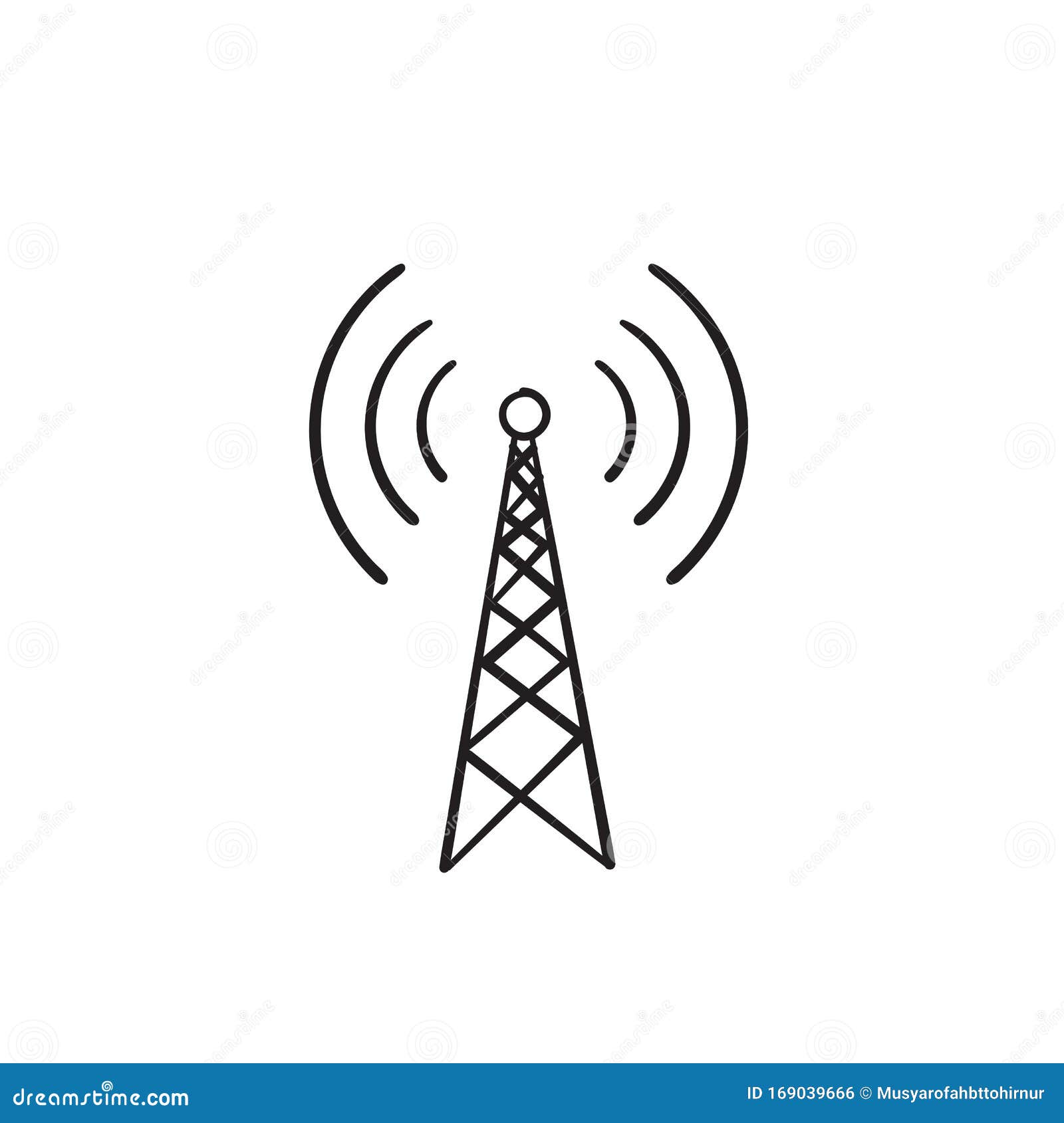 Broadcast, Transmitter Antenna Icon with Doodle Style Cartoon Vector ... Broadcast, Transmitter Antenna Icon with Doodle Style Cartoon Vector ...