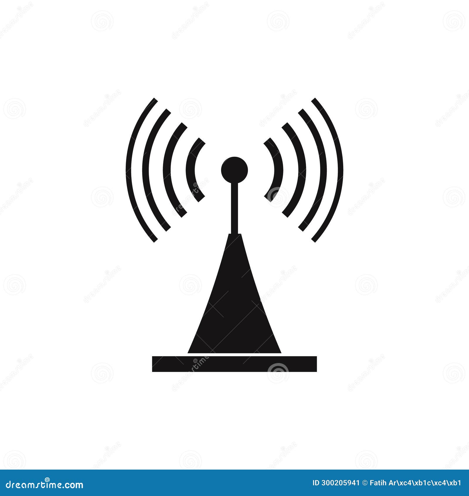 Broadcast, Transmitter Antenna Icon With Doodle Style Cartoon Vector ...