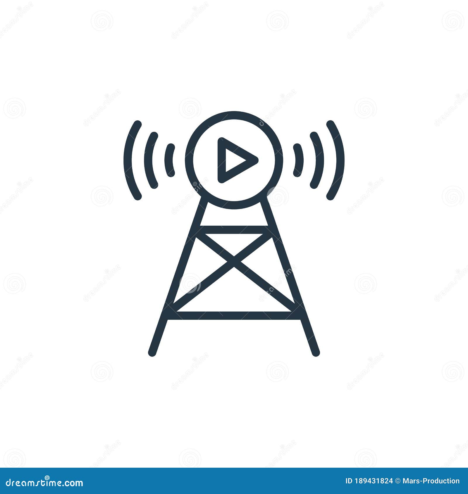 Broadcast Vector Icon Isolated on White Background. Outline, Thin Line ...