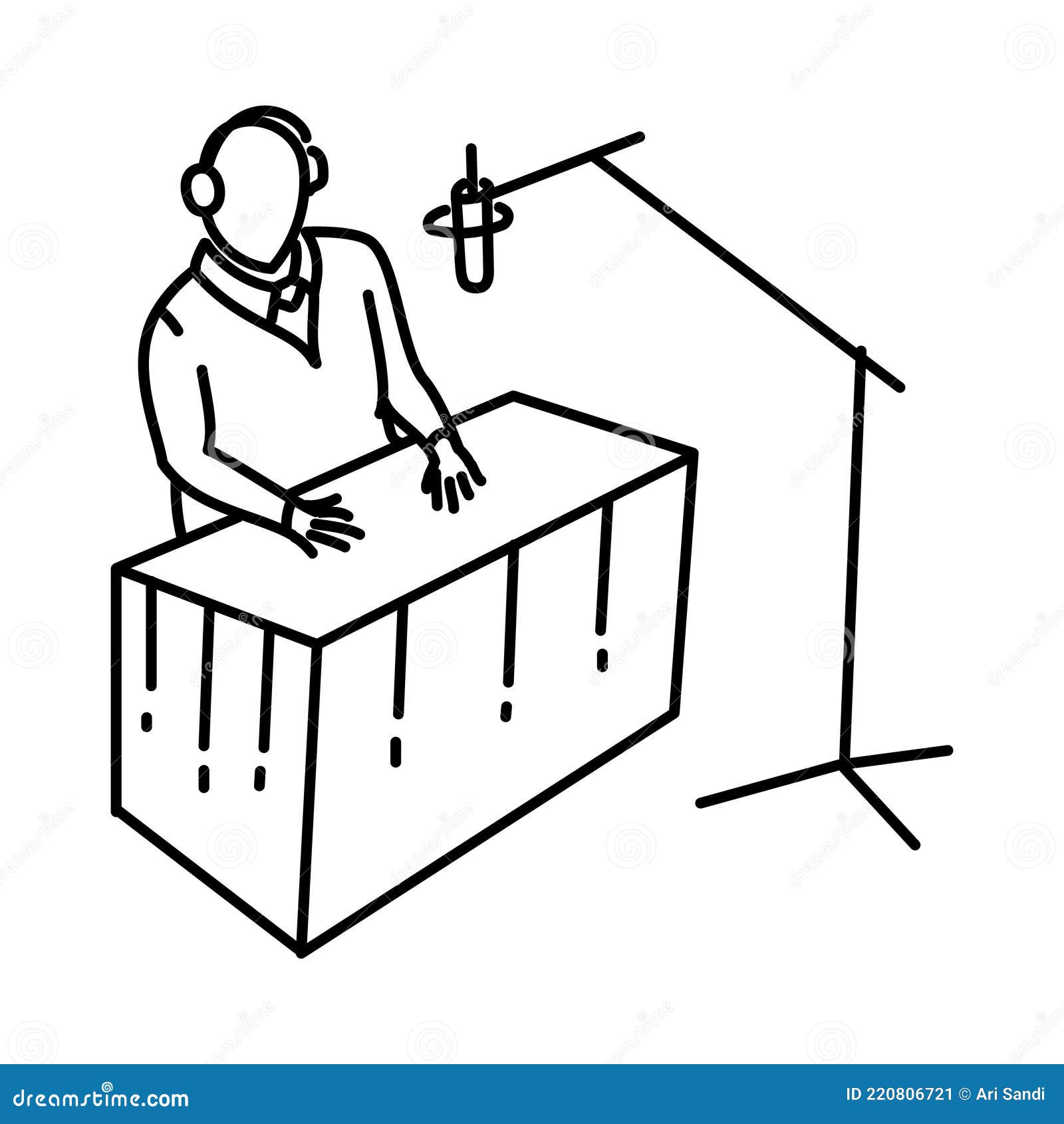 Broadcaster Icon. Doodle Hand Drawn or Outline Icon Style Stock Vector ...