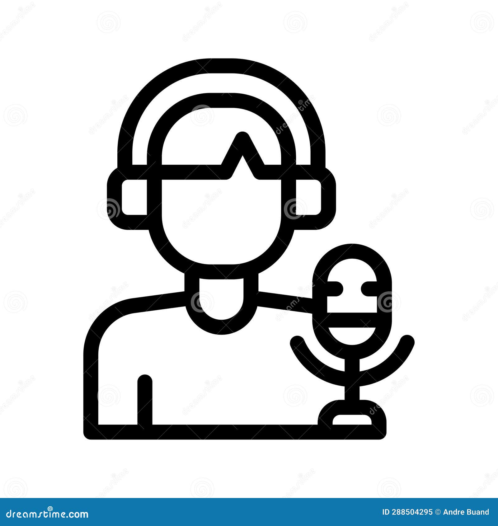 Broadcaster Line Icon Illustration Vector Graphic Stock Illustration ...