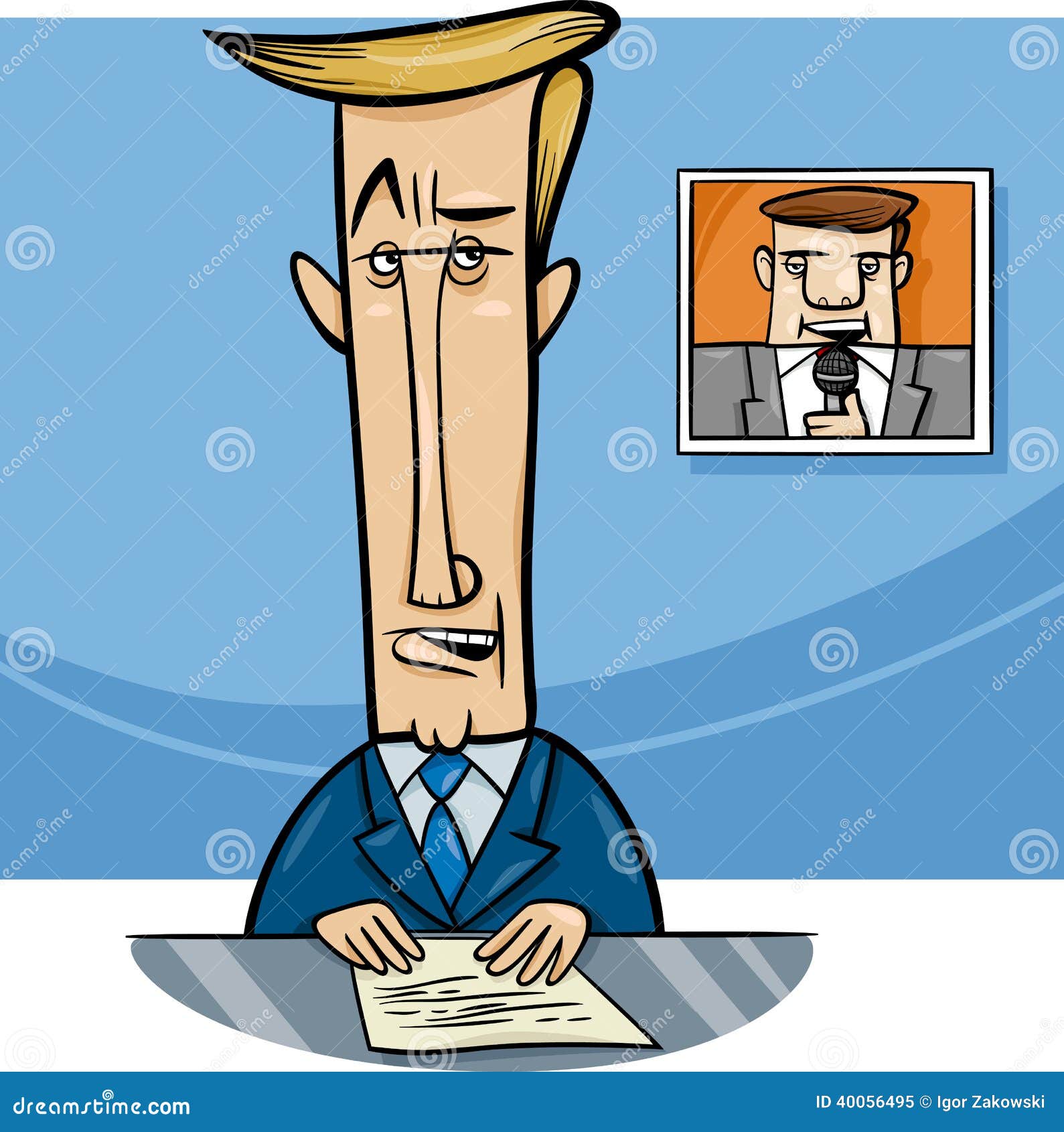 Broadcaster on Television Cartoon Stock Vector - Illustration of ...