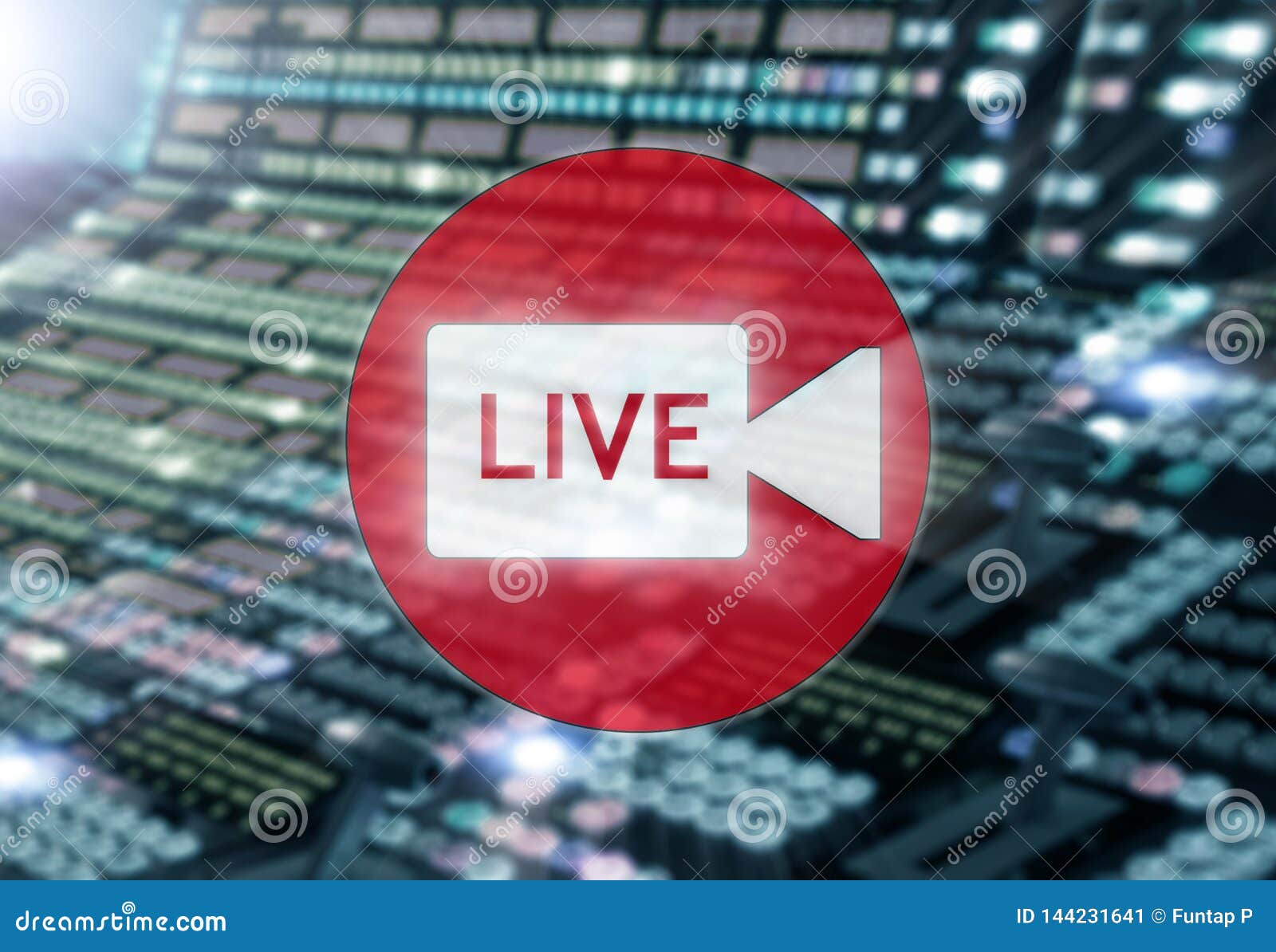 Broadcasting Studio or Live. Broadcast Room on Digital Mixing Board ...