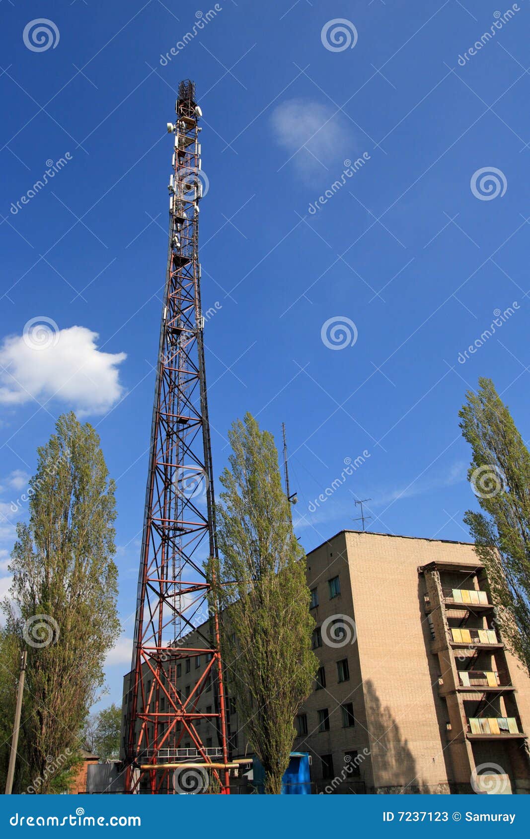 Broadcasting tower stock image. Image of aerial, tall - 7237123