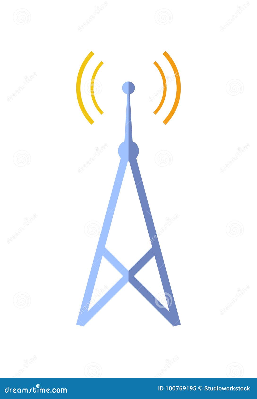 Broadcasting Tower Isolated Vector Icon. Stock Vector - Illustration of ...