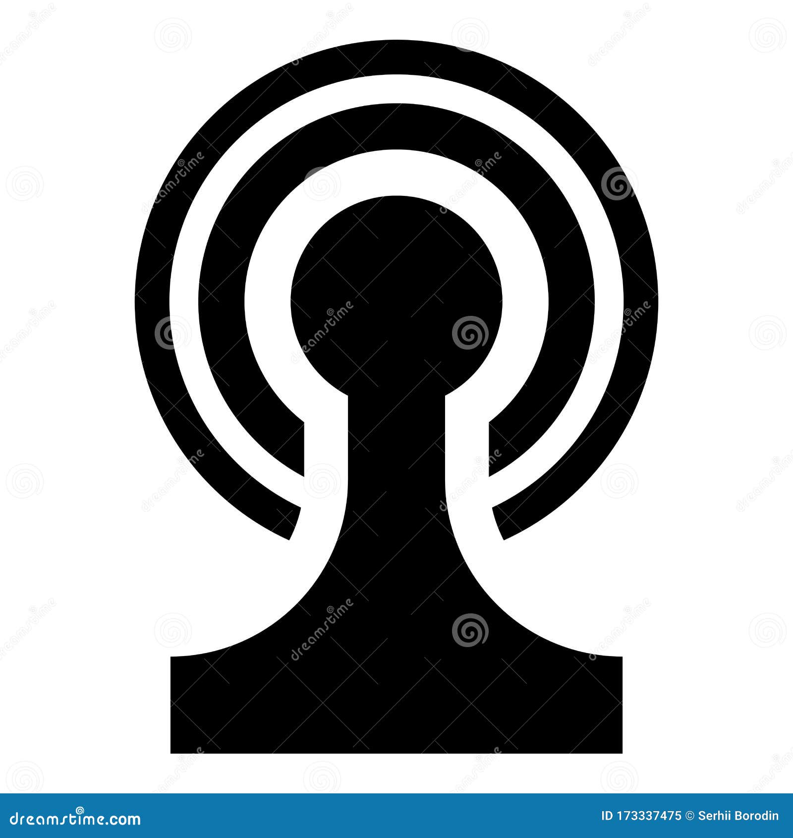 Broadcasting Wireless Device Radio Wave Icon Black Color Vector ...