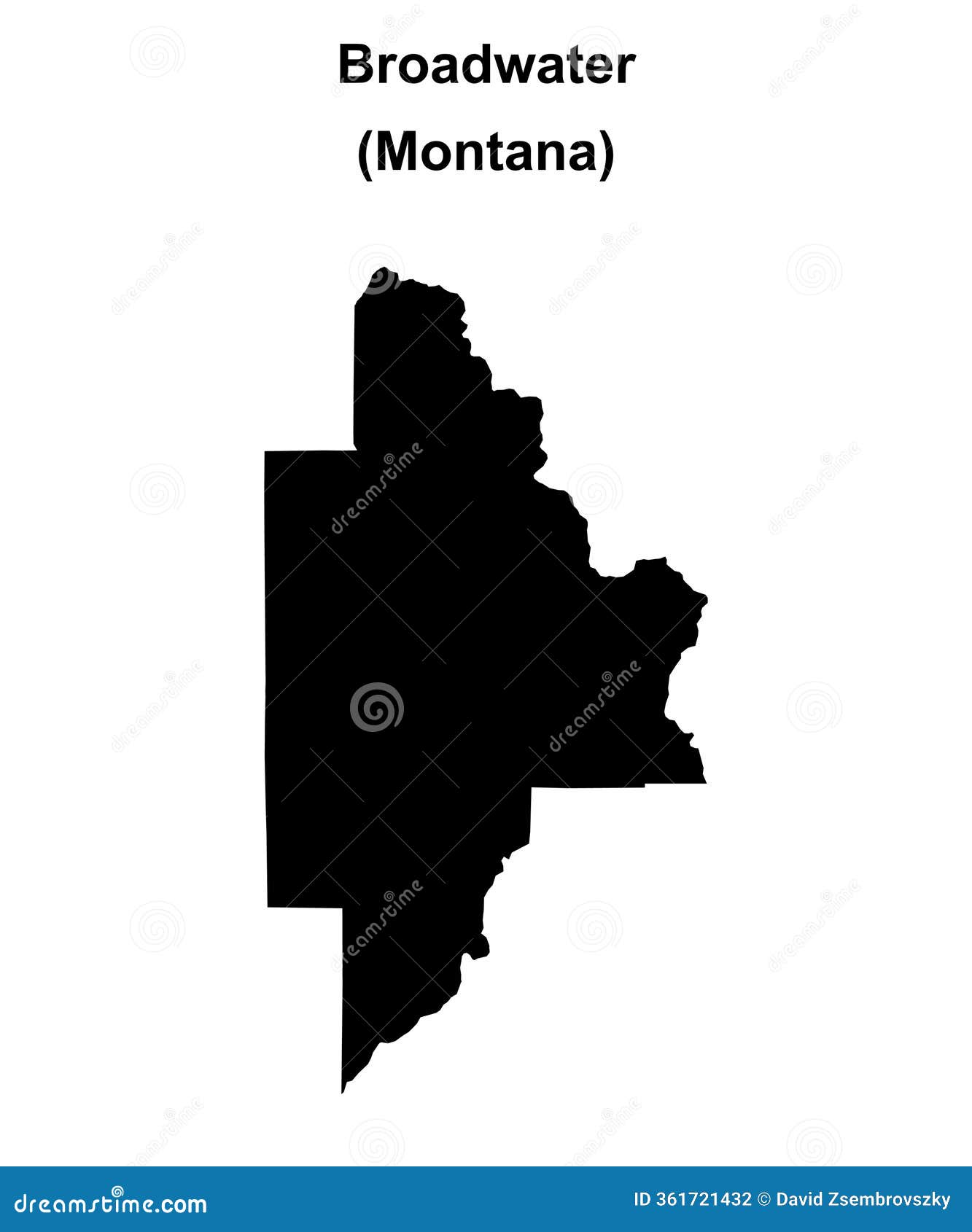 Map Of Broadwater County In Montana State On White Background. Single ...