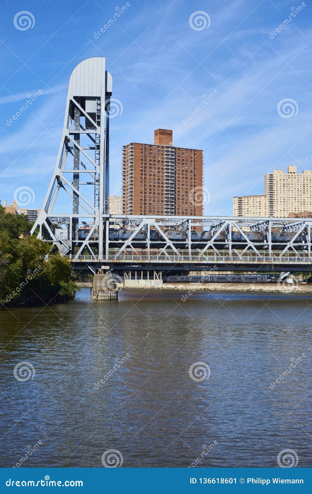 The Broadway Bridge in New York Stock Image - Image of food, river ...