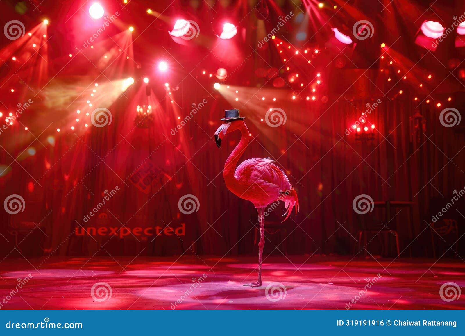 Broadway Flamingo: Musical Debut in Spotlight. Stock Photo - Image of ...