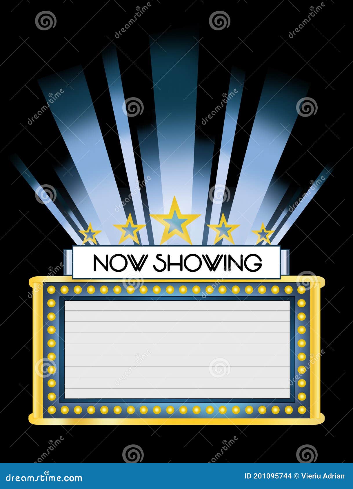 Broadway Movie Marquee , Now Showing Scene Stock Illustration ...