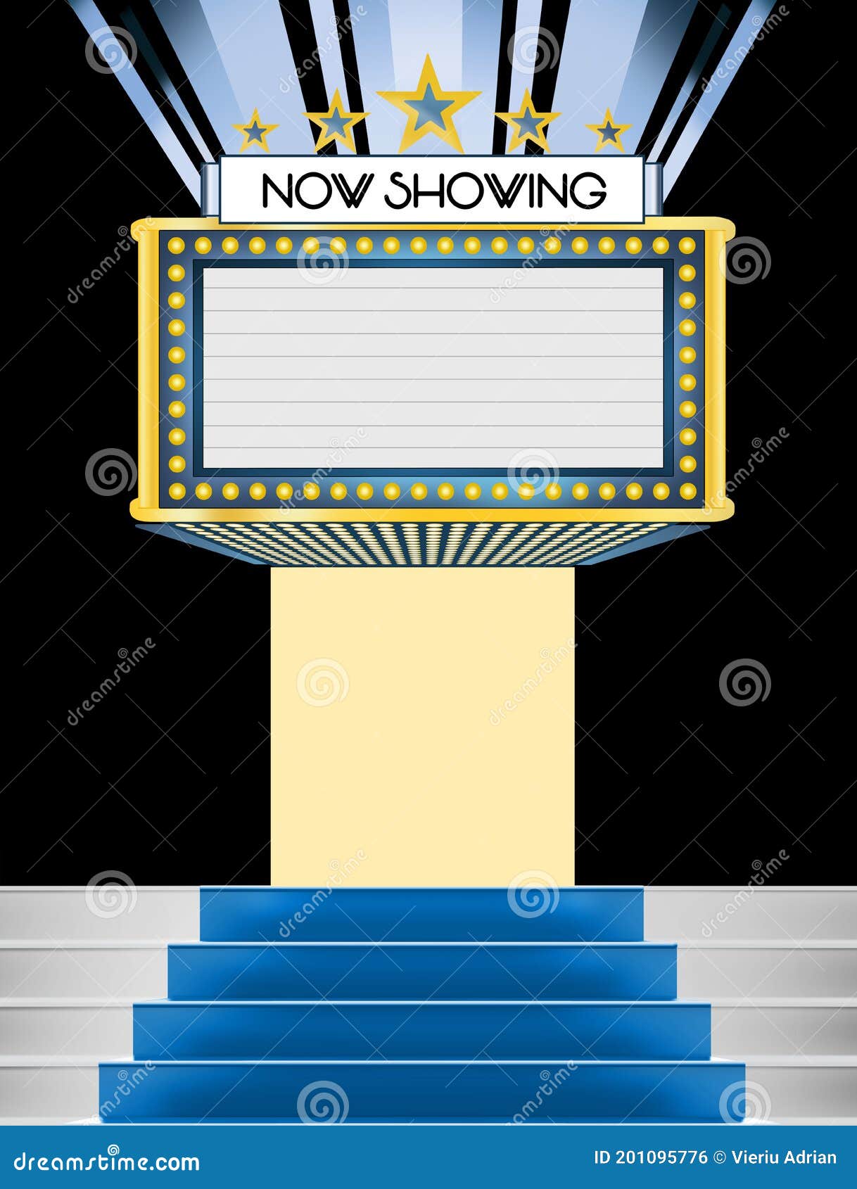 Broadway Movie Marquee , Now Showing Scene Stock Illustration ...