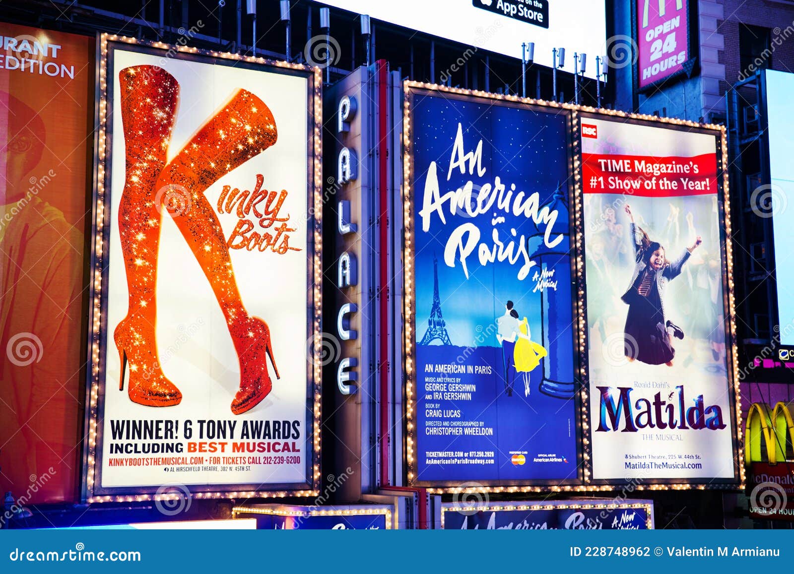 Broadway shows posters editorial photography. Image of walk - 228748962