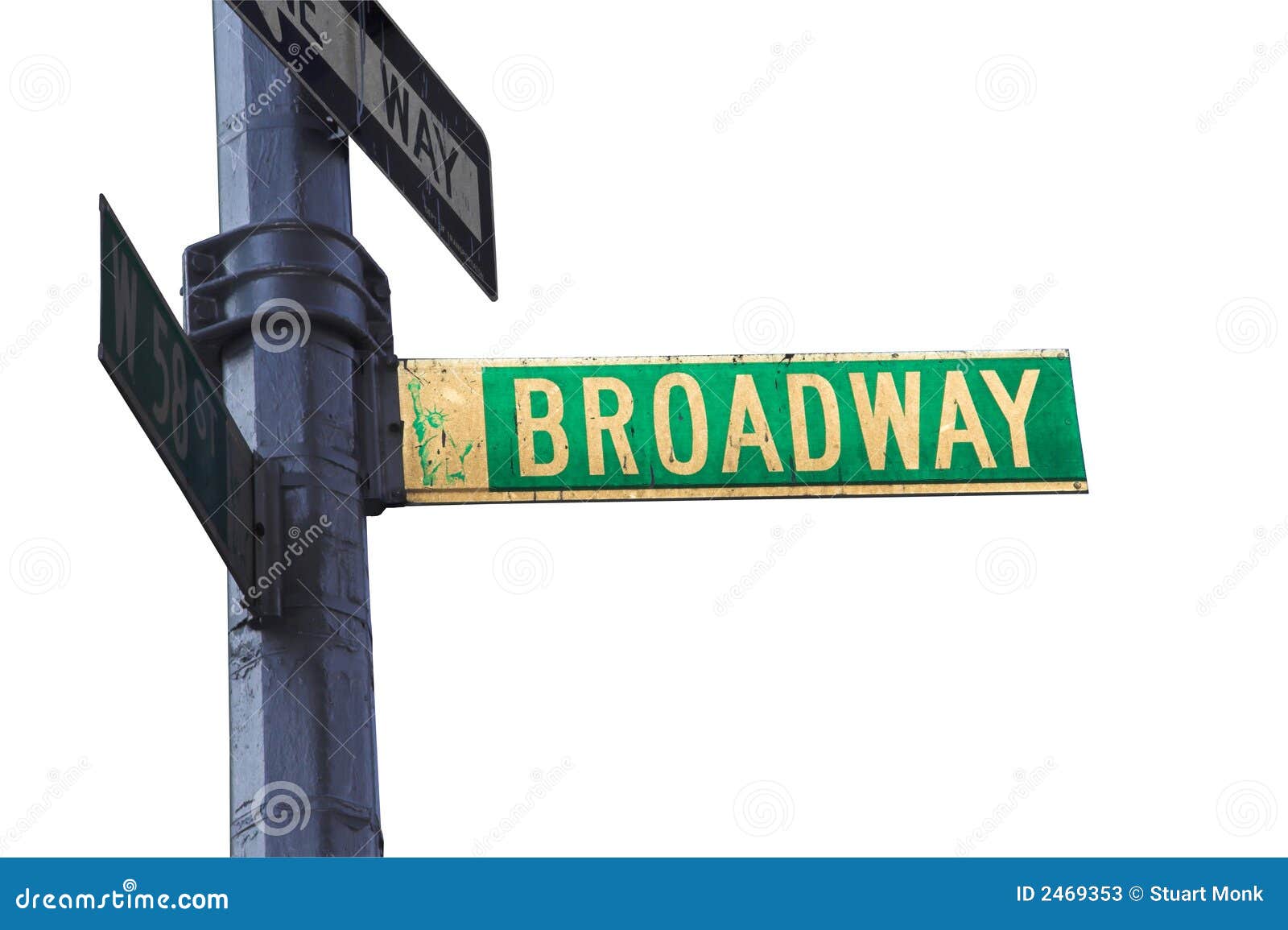 Broadway Sign stock image. Image of clipping, path, directions - 2469353