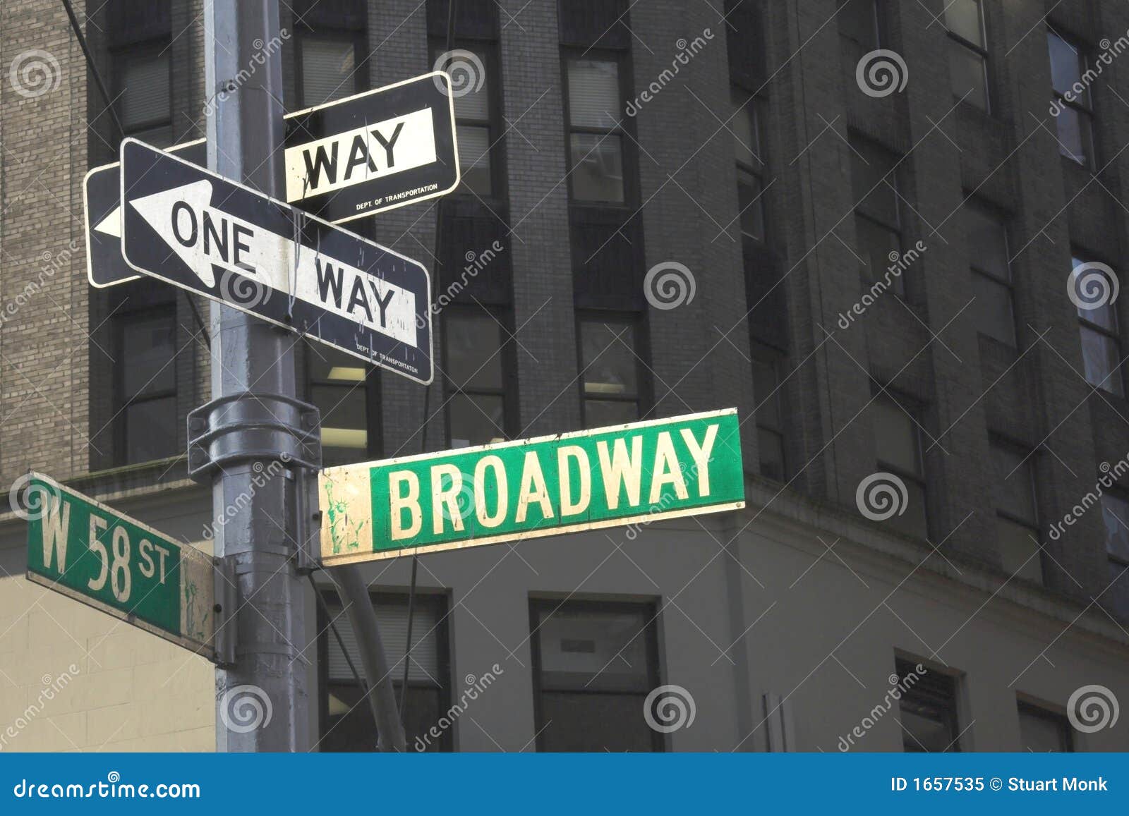 Broadway signpost stock image. Image of actor, broadway - 1657535