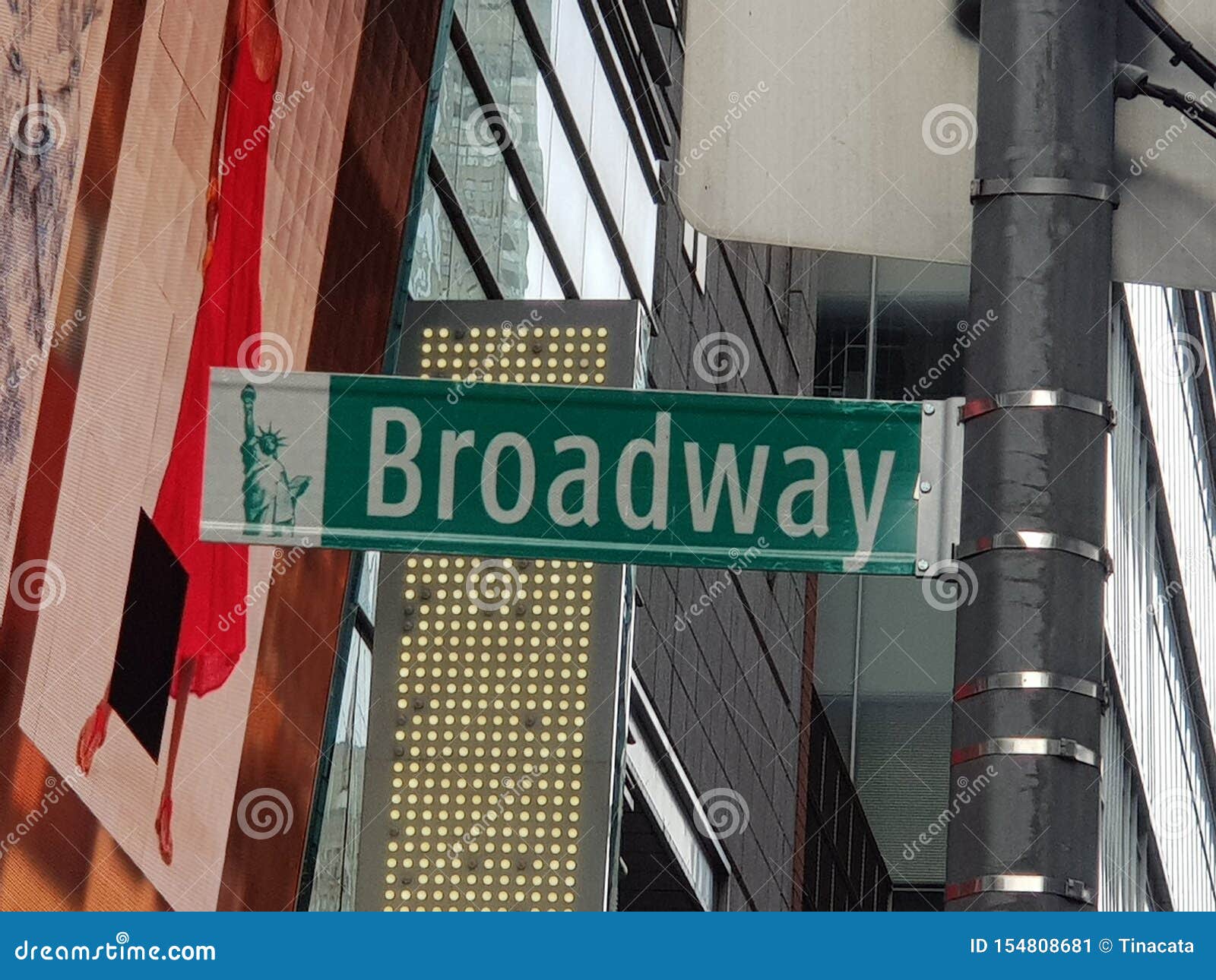 Broadway Street Sign in New York Stock Image - Image of wall, york ...