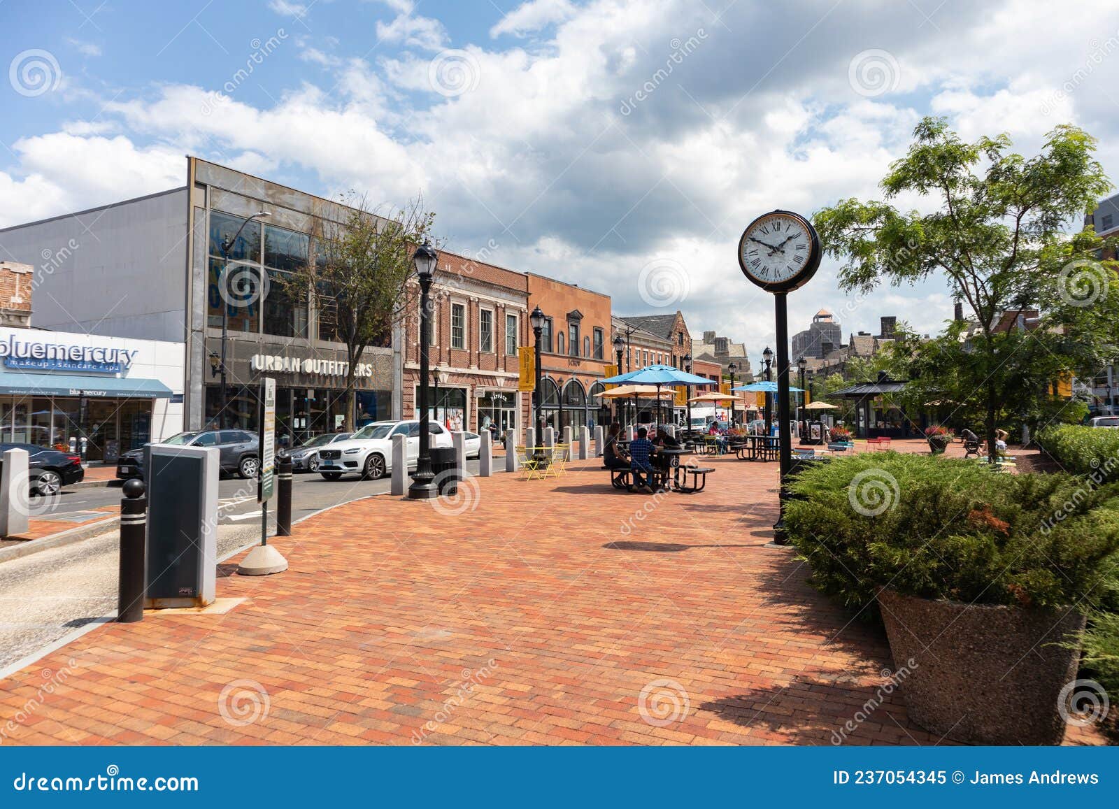 Broadway Triangle in New Haven Connecticut during the Summer Editorial ...