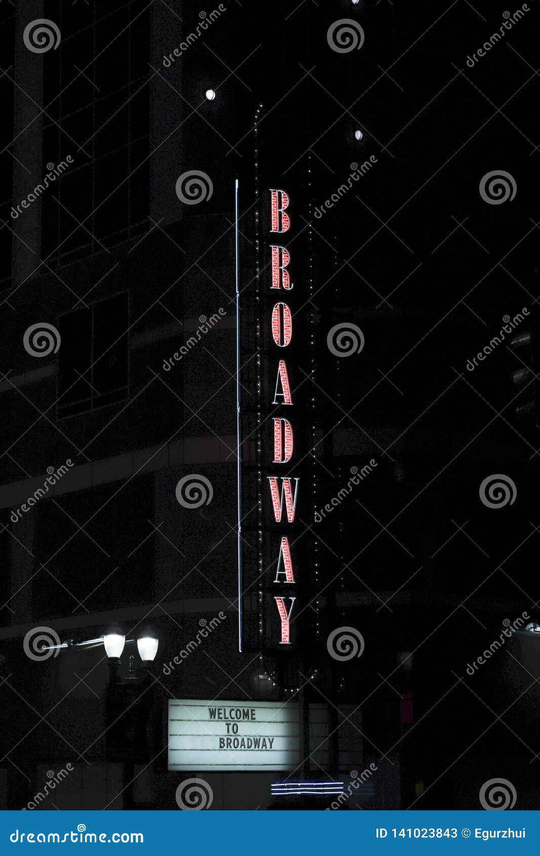 Broadway vertical sign stock image. Image of avenue - 141023843