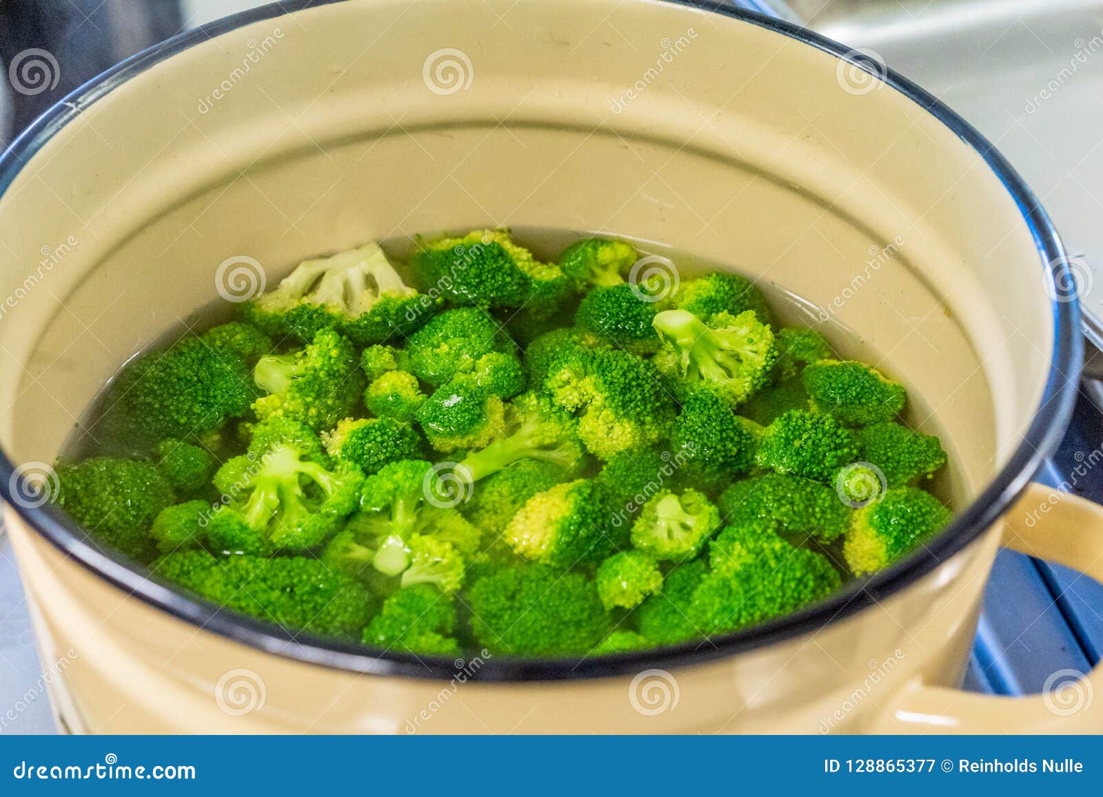 Broccoli Being Boiled in Steel Pot for Wedding Meal Stock Image - Image ...