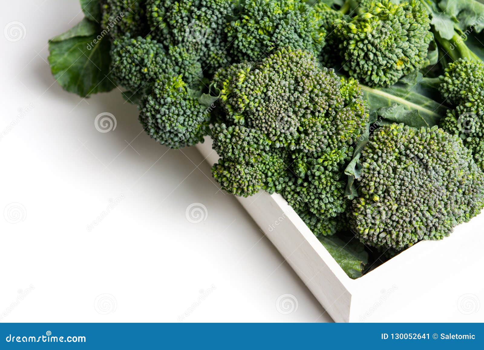 Broccoli in a Box on White Background Stock Image - Image of ...