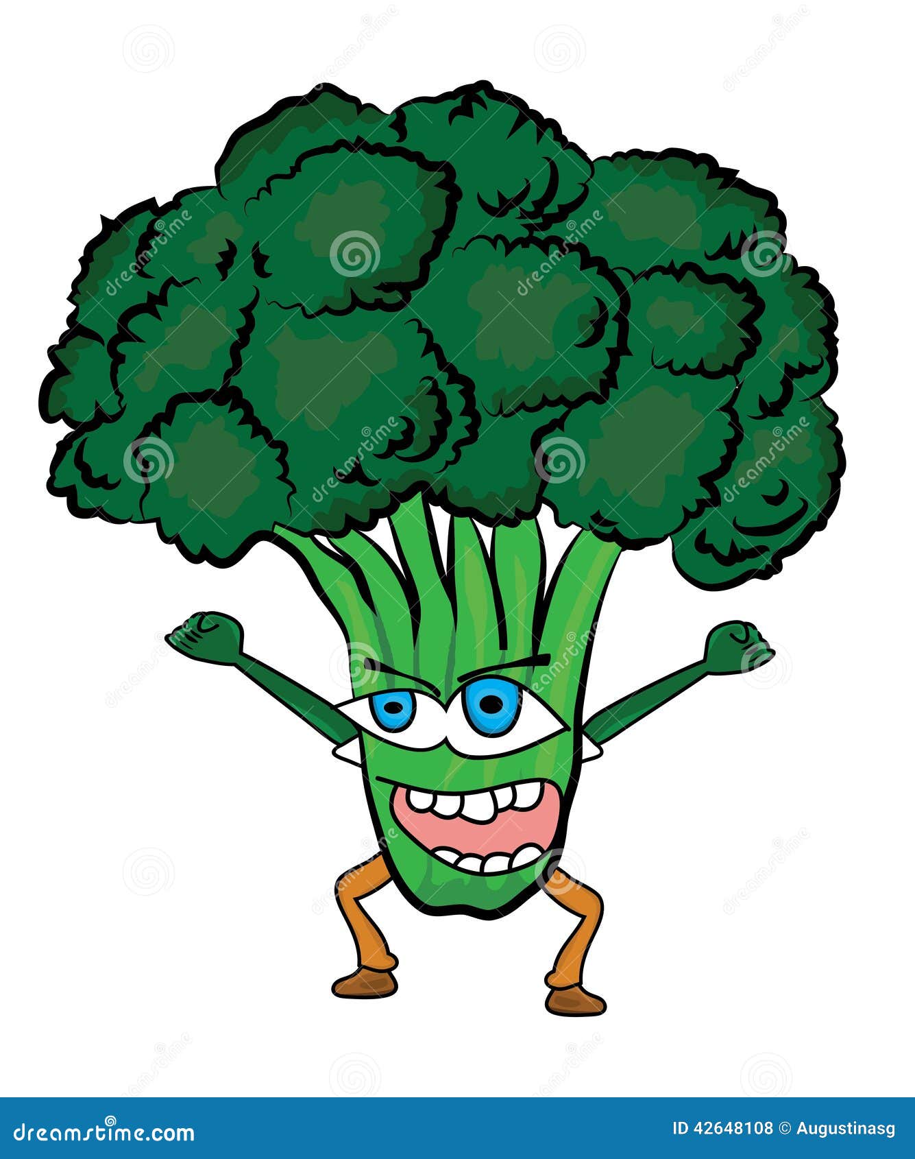 Broccoli cartoon character stock illustration. Illustration of health ...