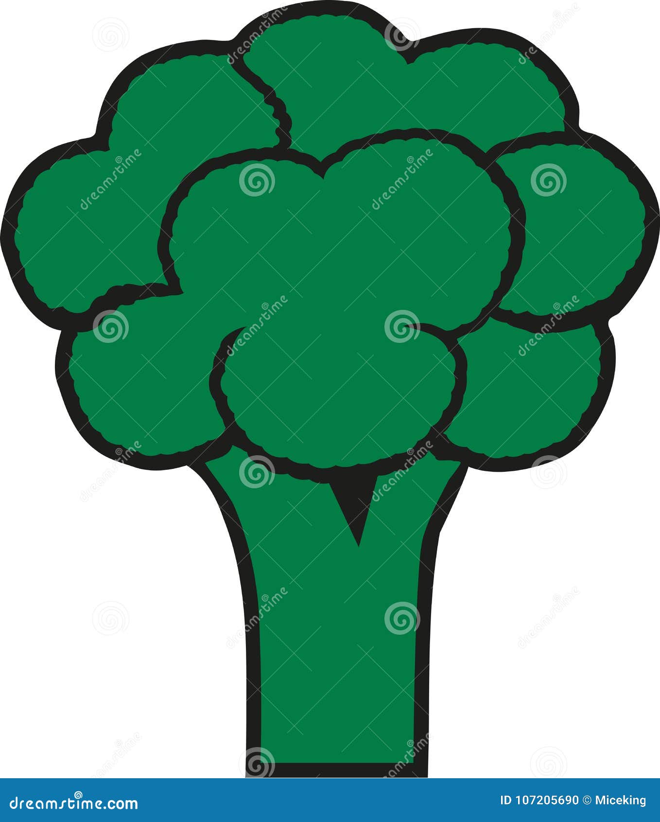 Broccoli cartoon style stock vector. Illustration of healthy - 107205690