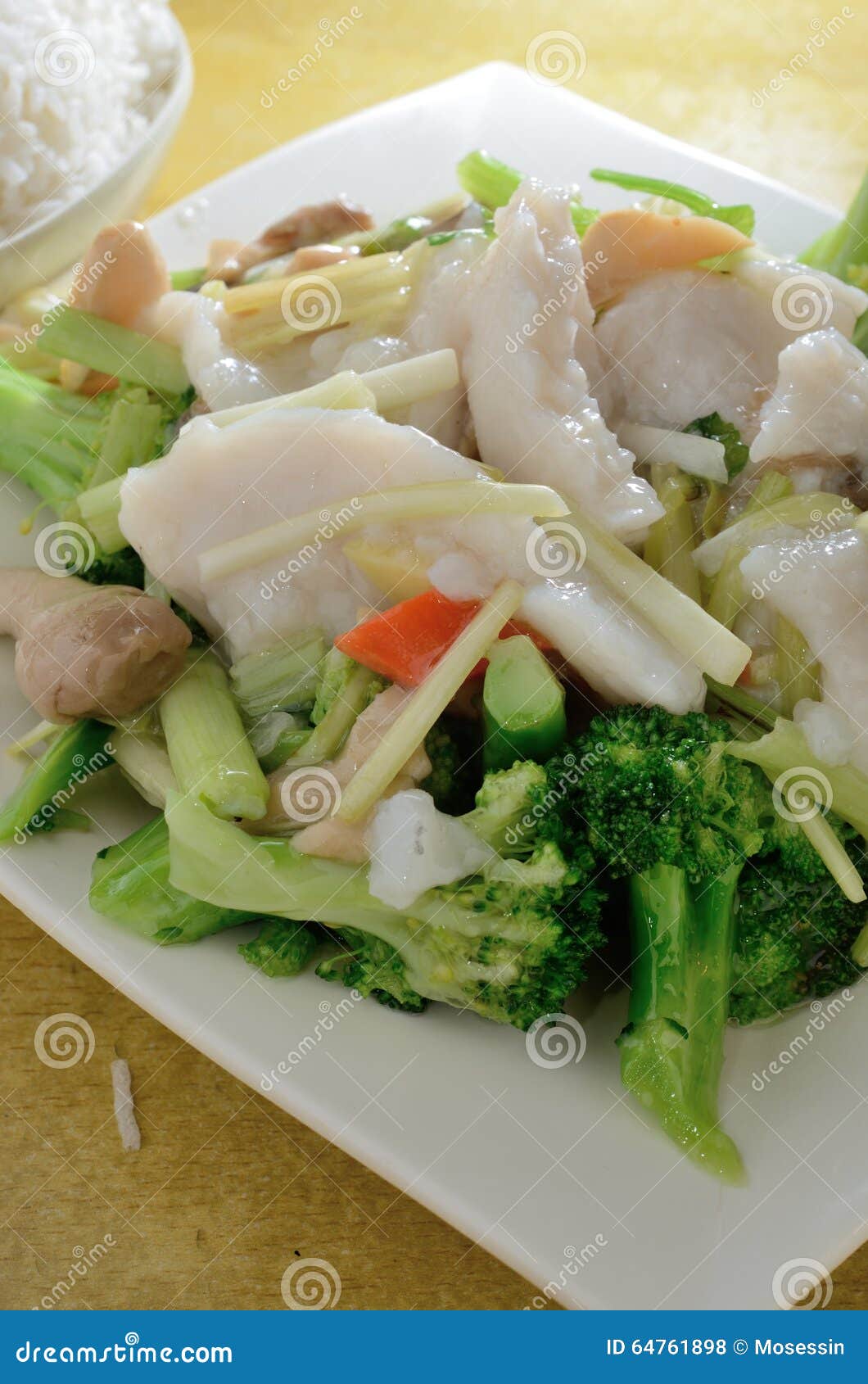 Broccoli Cod fish stock photo. Image of meat, spicy, chinese - 64761898