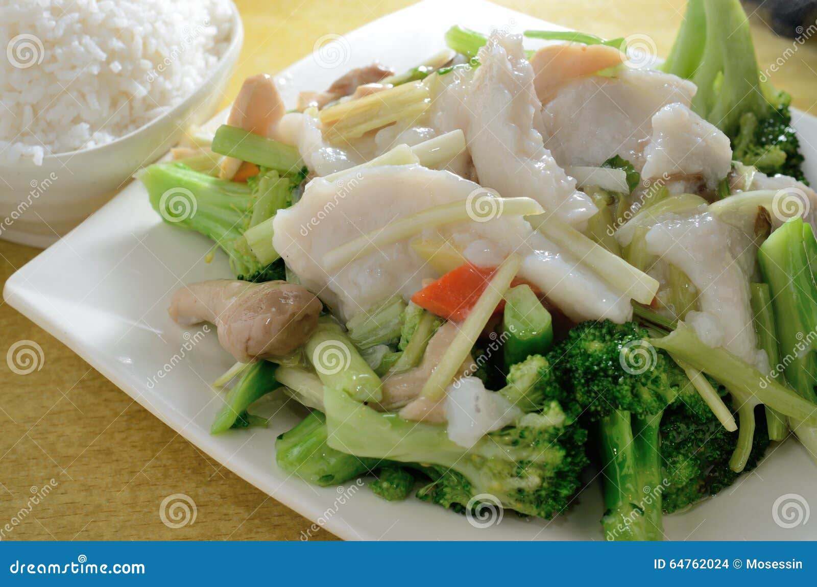 Broccoli Cod fish stock photo. Image of spiced, cuisine - 64762024